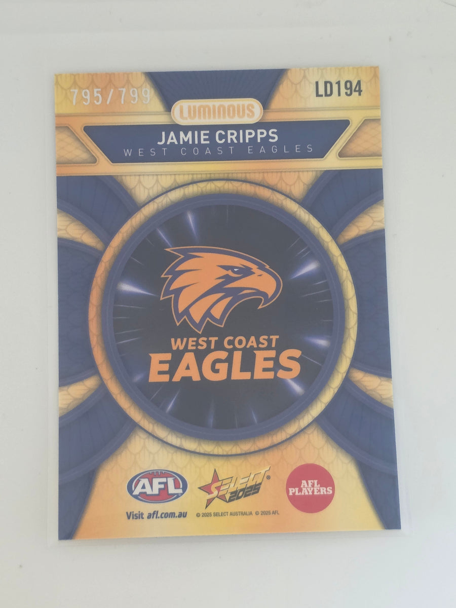 AFL Footy Stars 2025 Luminous Dragon Scales #LD194 J. CRIPPS Eagles #7 – Funporium