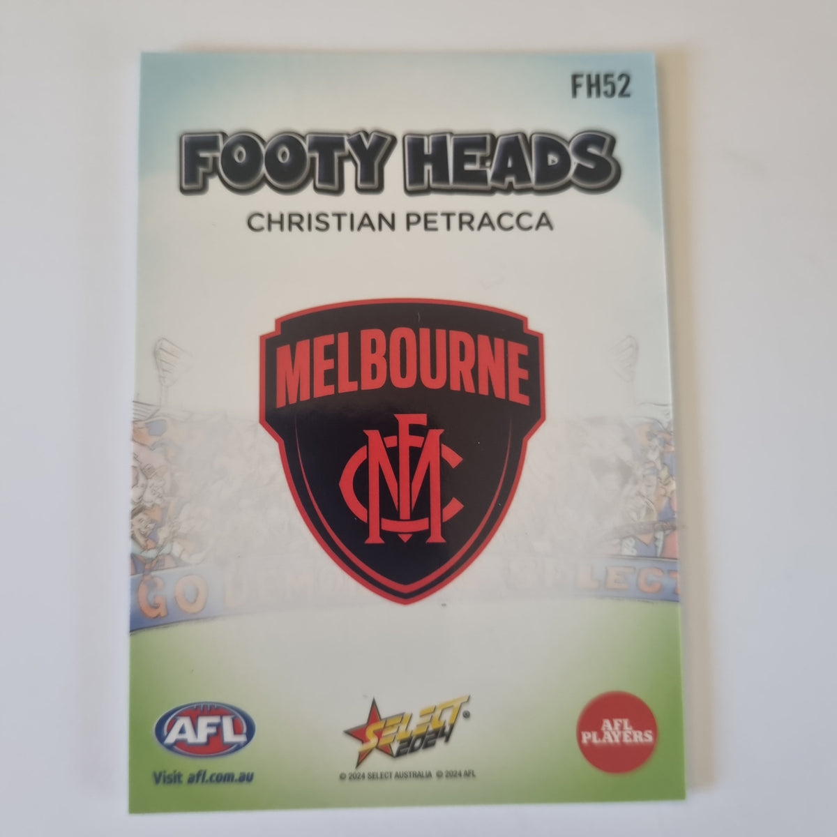 2024 Select Footy Stars - Footy Heads - FH52 - C. Petracca - Melbourne ...