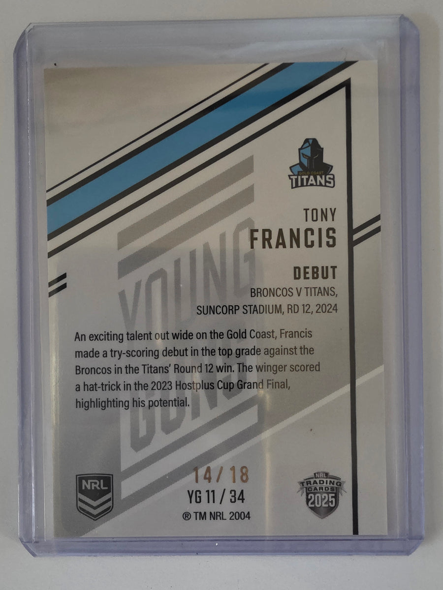 NRL 2025 Elite | Young Guns Priority | #YG11 | Tony Francis | #14/18 ...