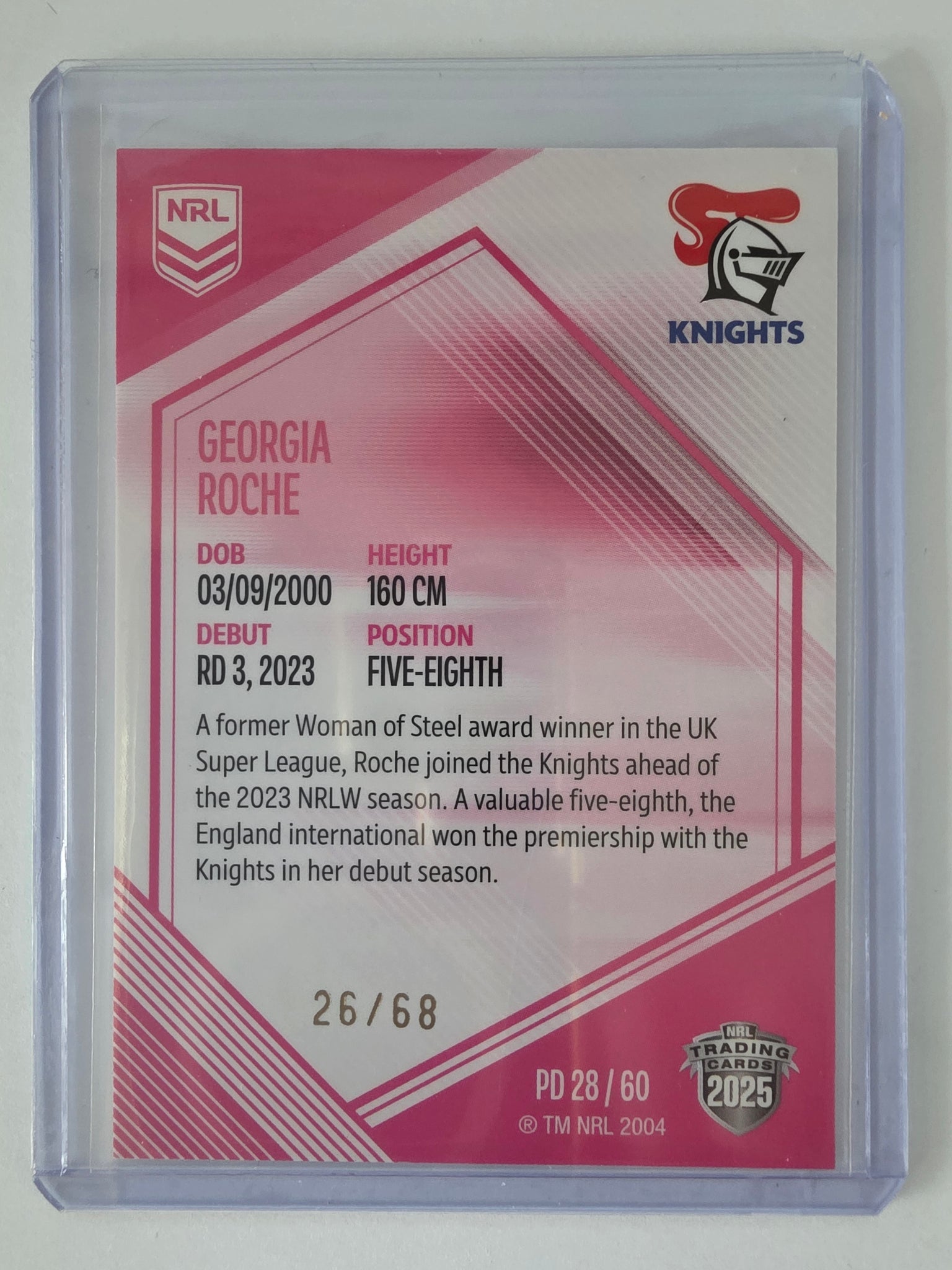 NRL 2025 Elite | Mojo Pink Diamond | #PD28 | Georgia Roche | #26/68 ...