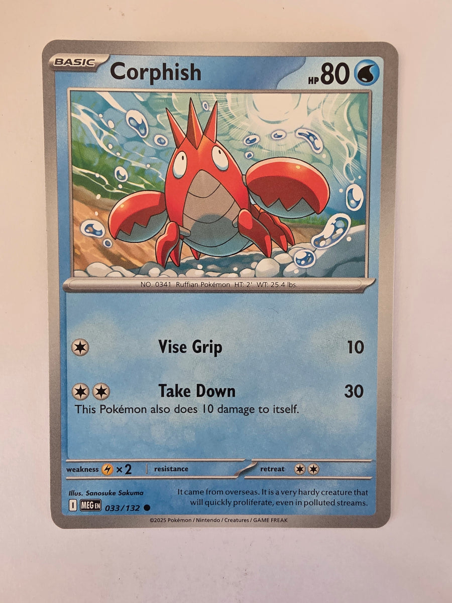 Pokemon TCG Mega Evolutions | #033/132 | Corphish | Common – Funporium