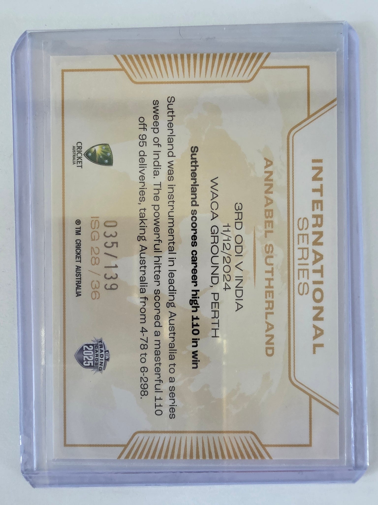 2025/26 Cricket Traders |International Series GOLD | #ISG28 | #035/139 – Funporium