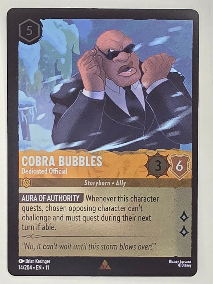 Disney Lorcana Winterspell COLDFOIL #14/204 Cobra Bubbles - Dedicated ...