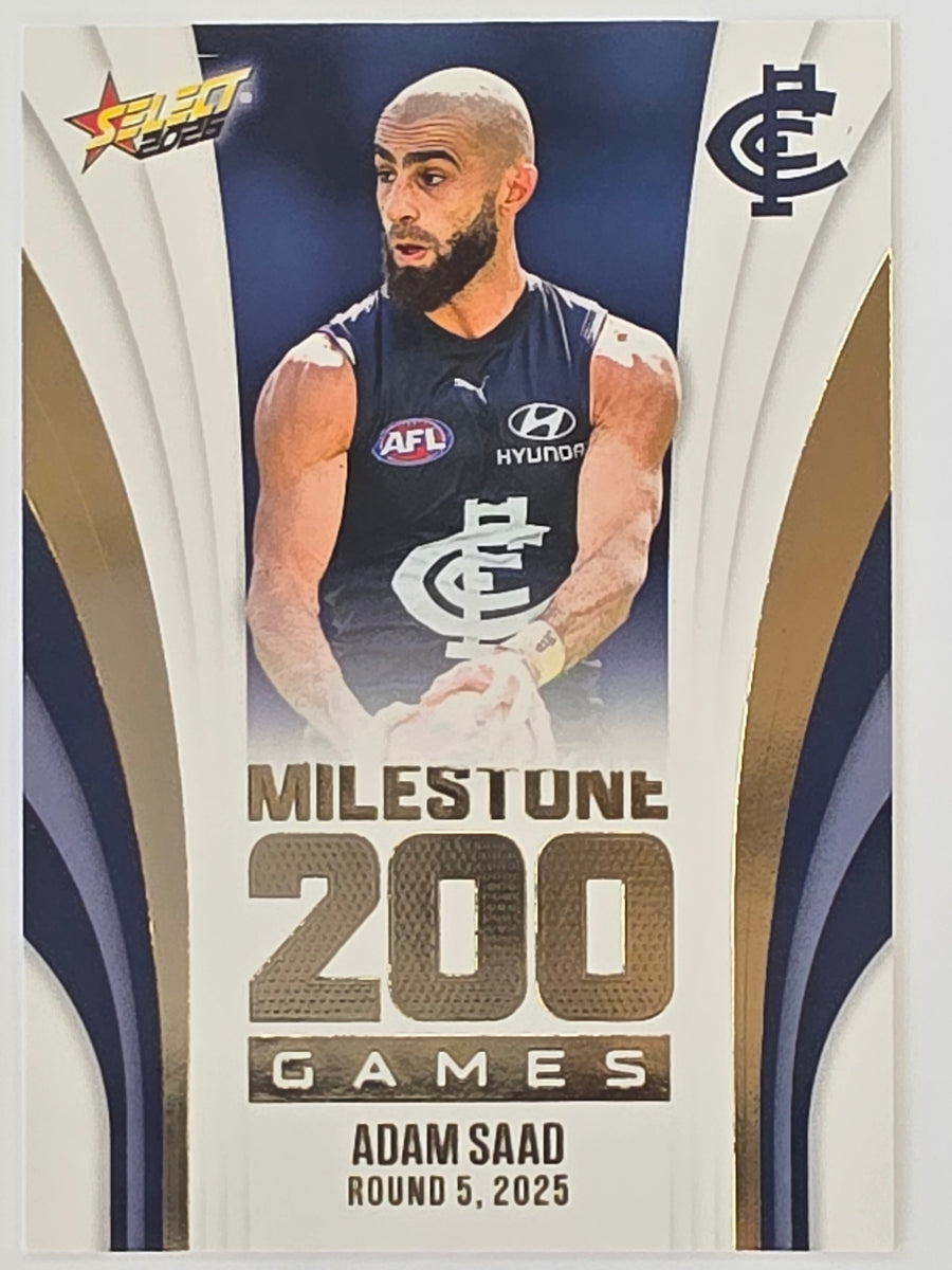 2026 AFL Footy Stars Milestone Games MG13 Adam Saad - Carlton Blues ...