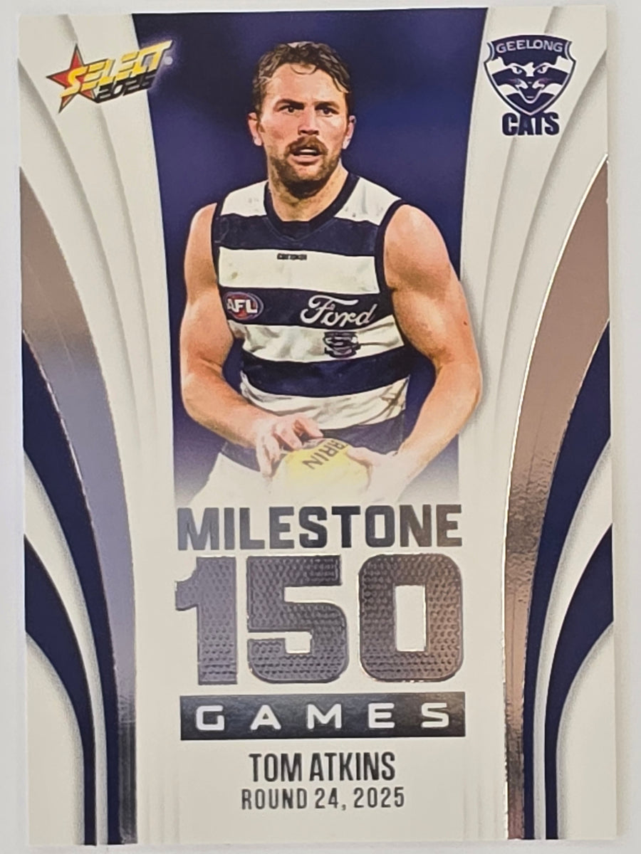 2026 AFL Footy Stars Milestone Games MG41 Tom Atkins - Geelong Cats ...