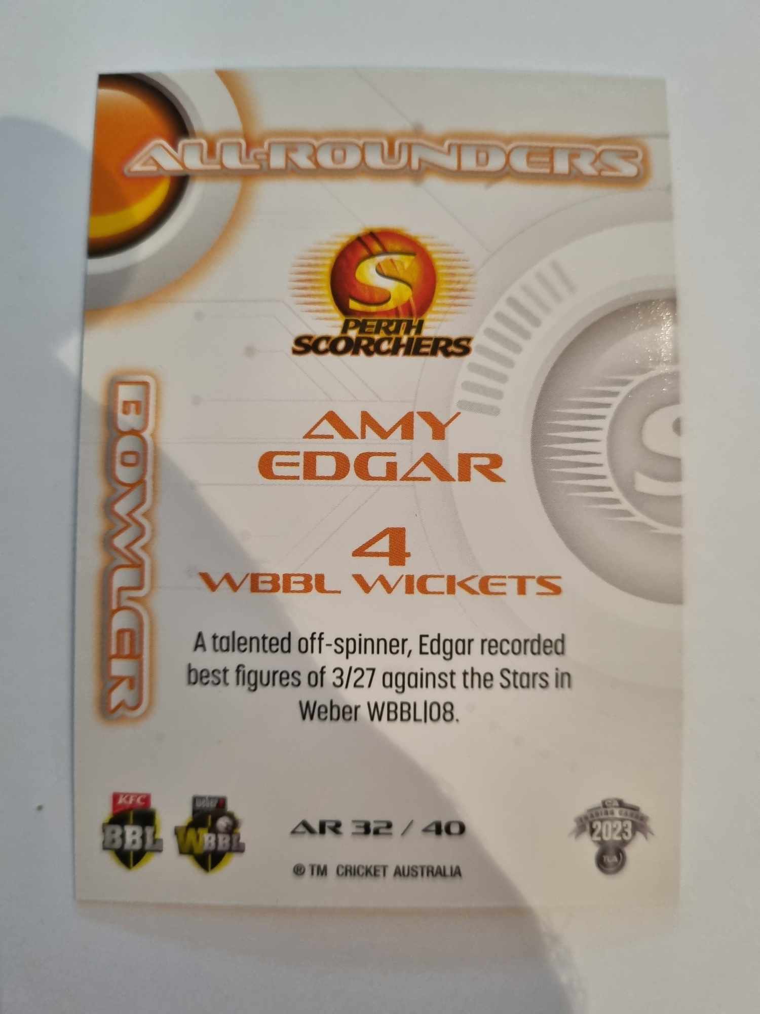 CA2023 - All-Rounders - AR32 - Amy Edgar - Scorchers – Funporium