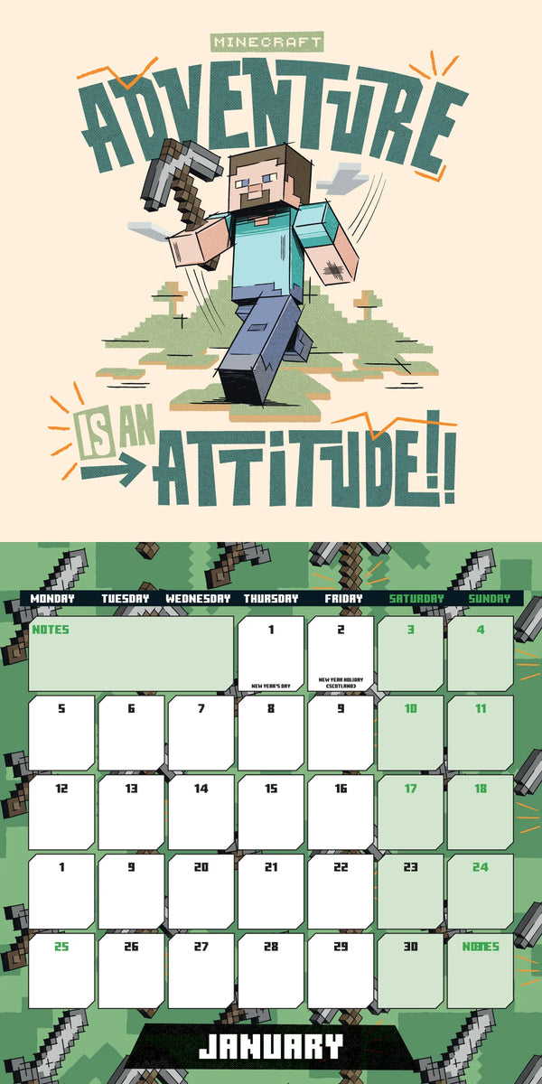 2026 Calendar | Minecraft | Square 30x30cm – Funporium
