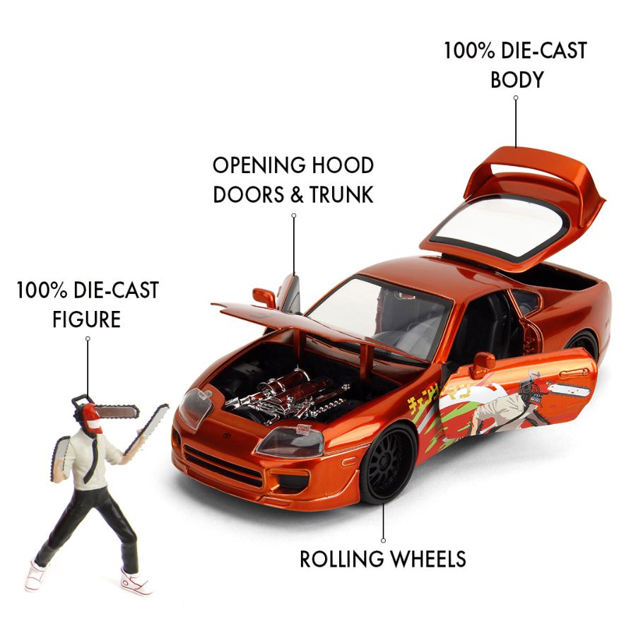 Chainsaw Man | 1995 Toyota Supra with Chainsaw Man | Die Cast Vehicle ...
