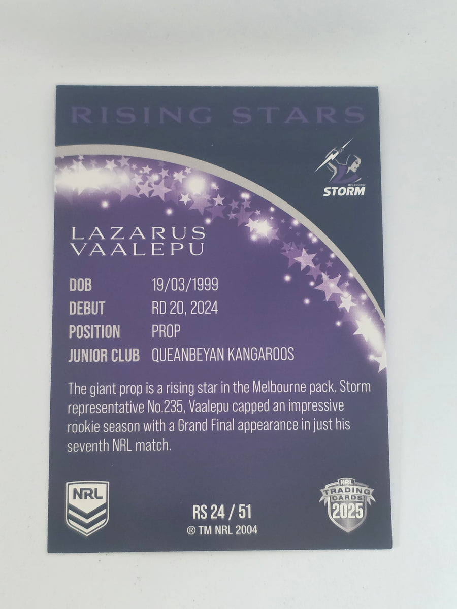 NRL 2025 Traders | Rising Stars | #RS24 | Lazarus Vaalepu | Storm ...