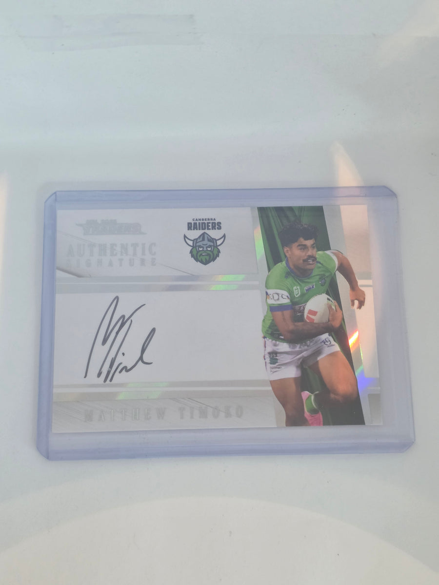 NRL 2025 Traders |Authentics Signature White #AW2 Matthew Timoko 092/1 ...