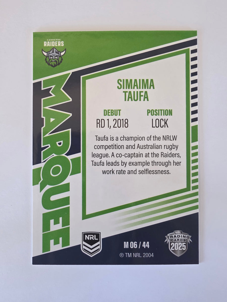 NRL 2025 Elite | Marquee | #M06 | Simaima Taufa | Raiders – Funporium
