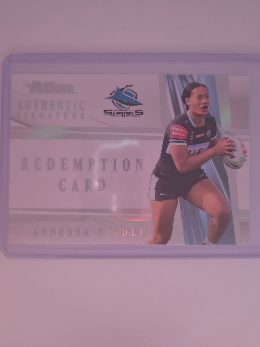 NRL 2025 Traders| Authentics Signature White #AW20 Annessa Biddle 051 ...