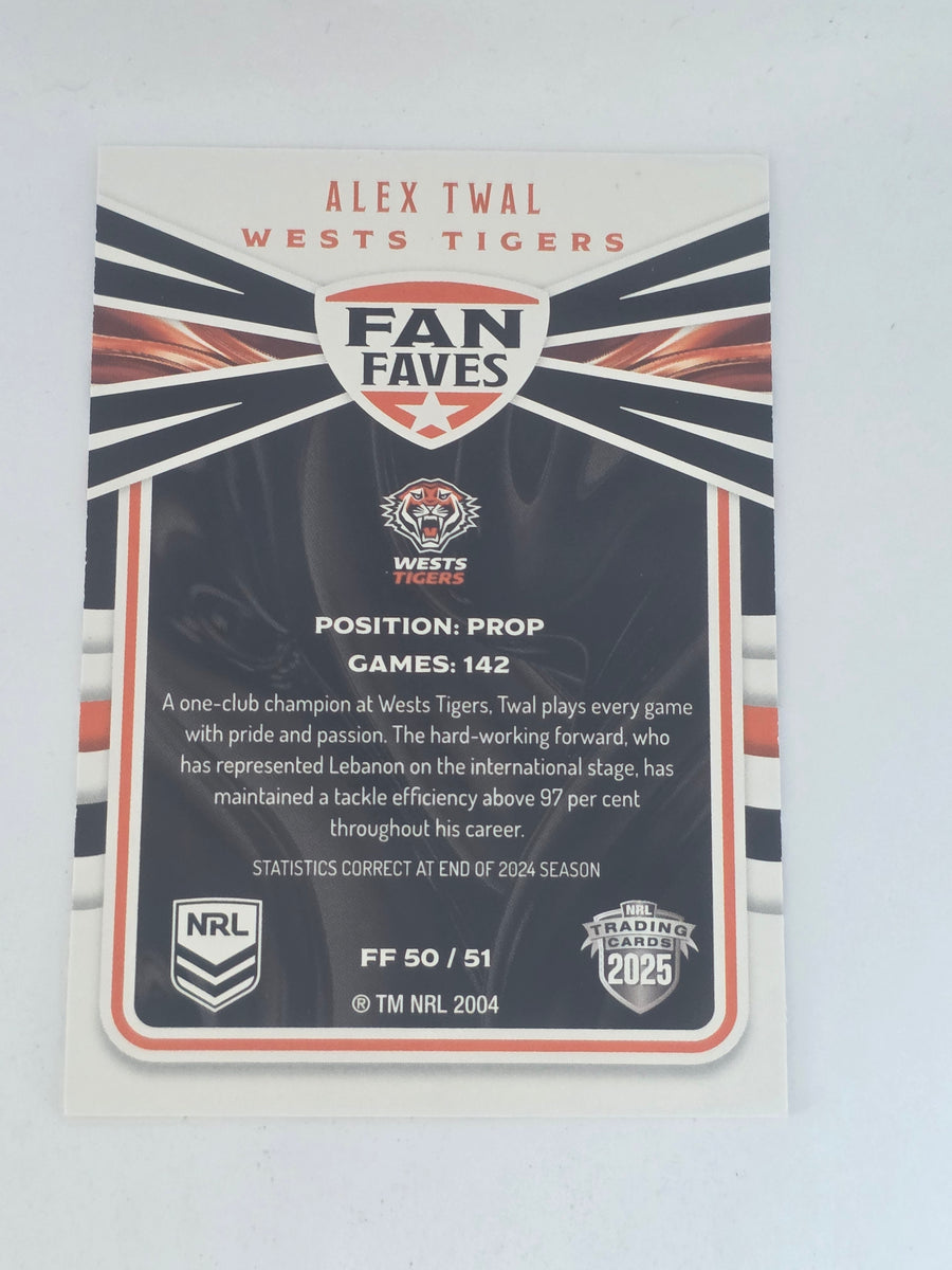 NRL 2025 Traders | Fan Favourites | #FF50 | Alex Twal | Tigers – Funporium