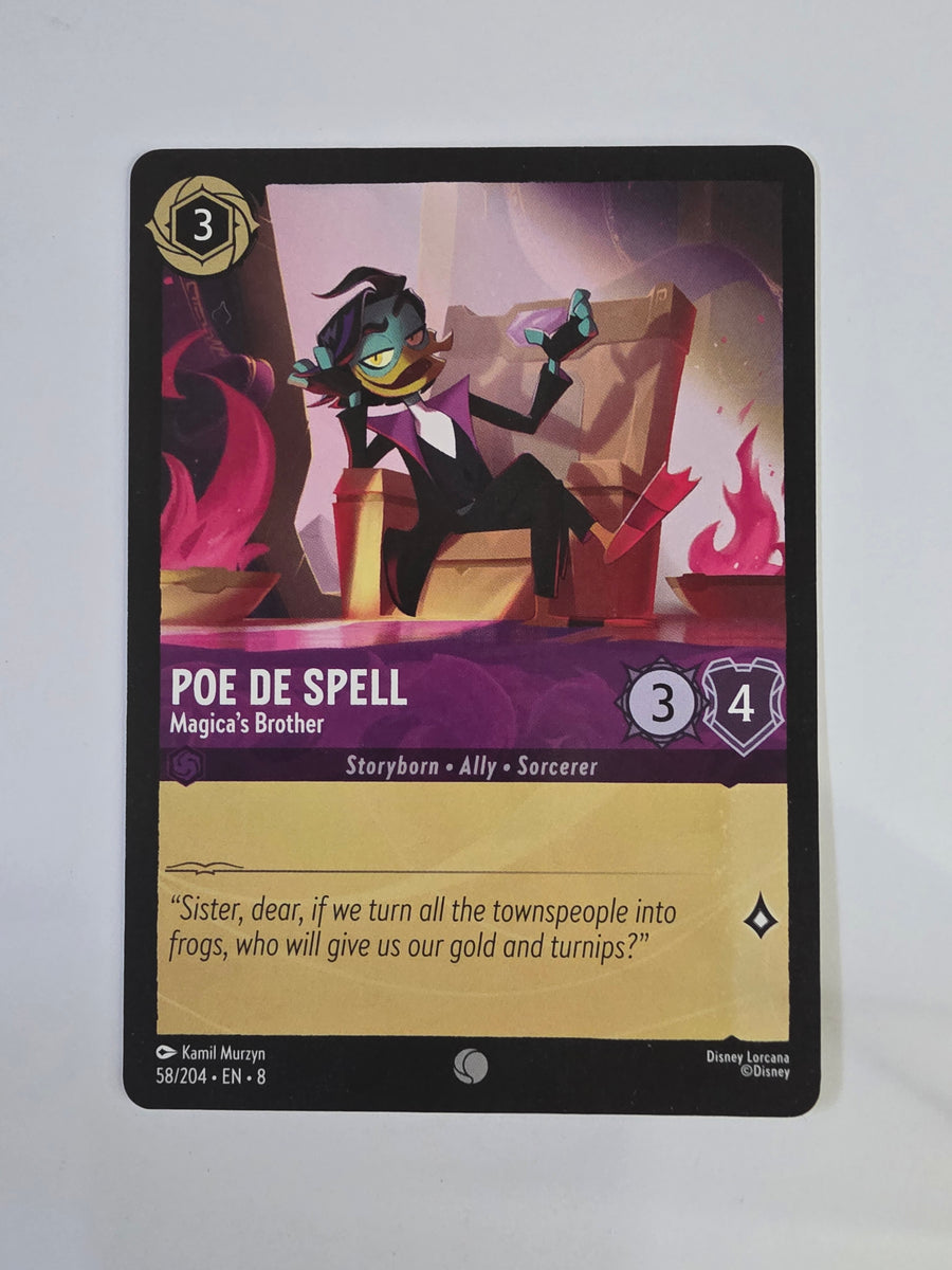 Disney Lorcana Reign of Jafar | Poe De Spell Magica's Brother | #058 ...