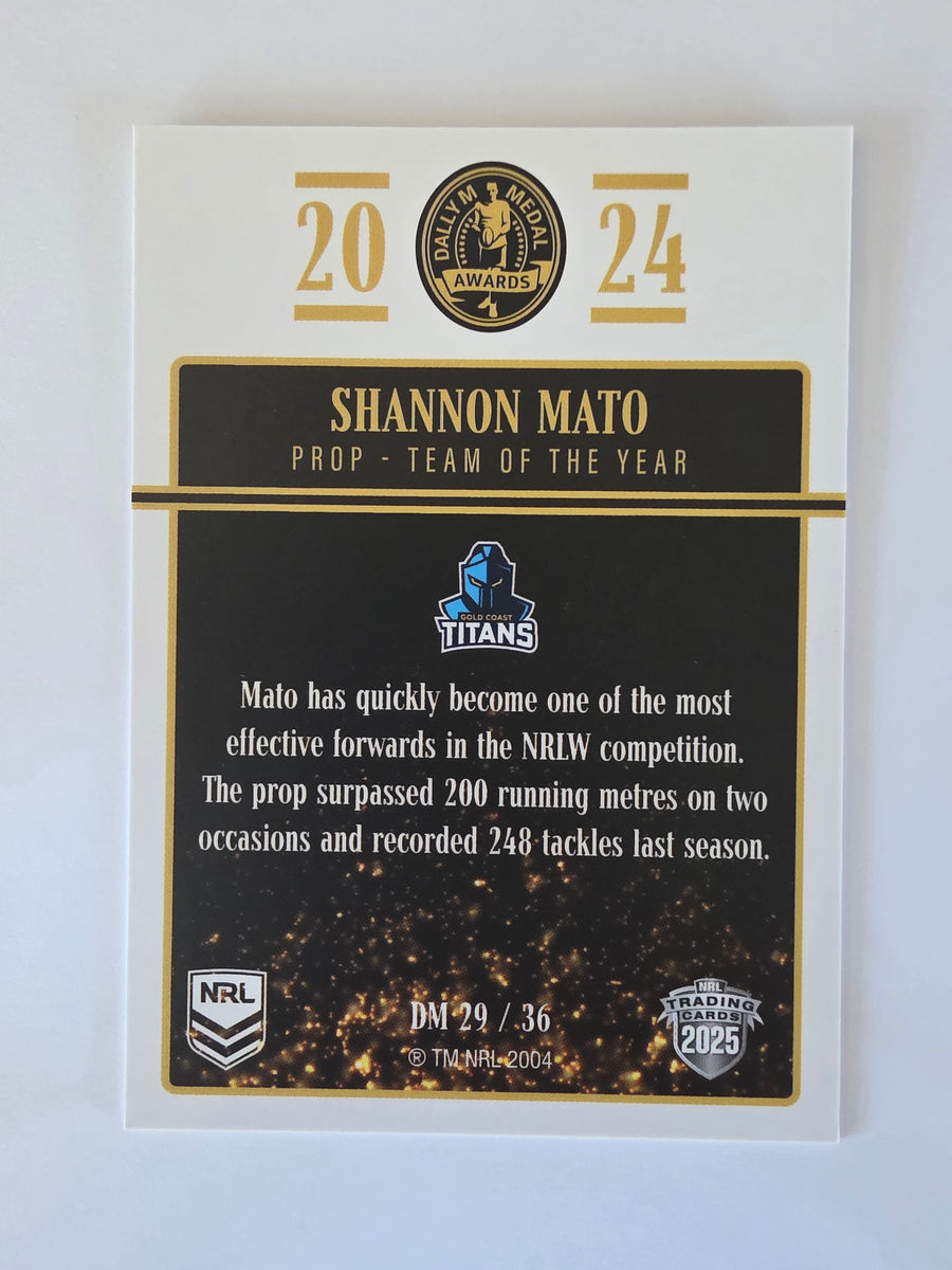 NRL 2025 Elite | 2024 Dally M Awards | #DM29 | Shannon Mato | Titans ...