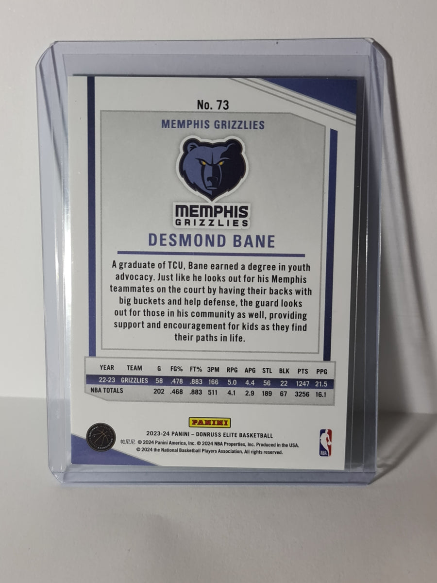 2023-24 Panini Donruss Elite NEON GREEN Parallel #73 Desmond Bane Memp ...