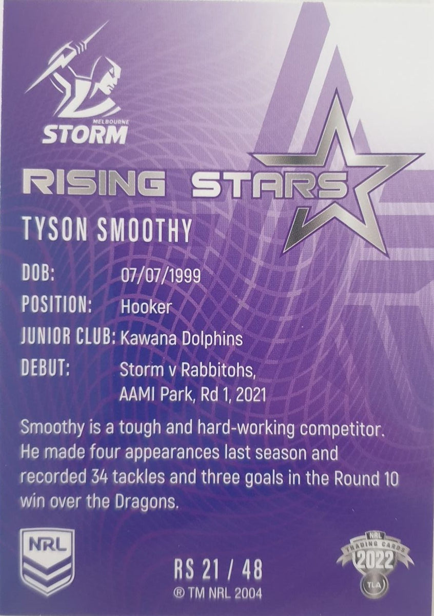Rising Stars - RS21 - Tyson Smoothy - Melbourne Storm - 2022 Traders N ...